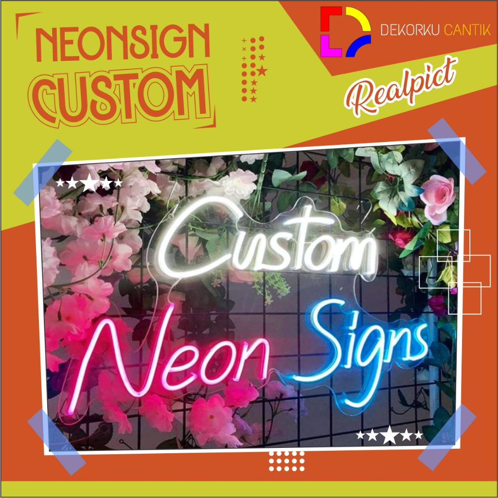 Jual PAKET HEMAT Neon Flex Sign Lampu Nama Akrilik Custom LED Papan ...