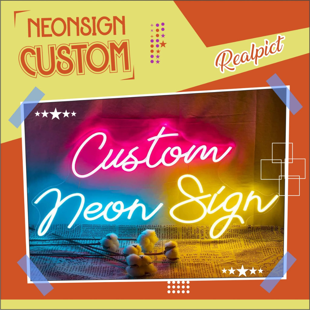 Jual PAKET HEMAT 3-10Huruf Neon Flex Sign Lampu Nama Akrilik Custom LED ...