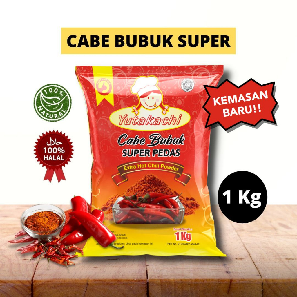 Jual Cabe Bubuk Super Pedas 1Kg Yutakachi / Bubuk Cabe Super Pedas ...