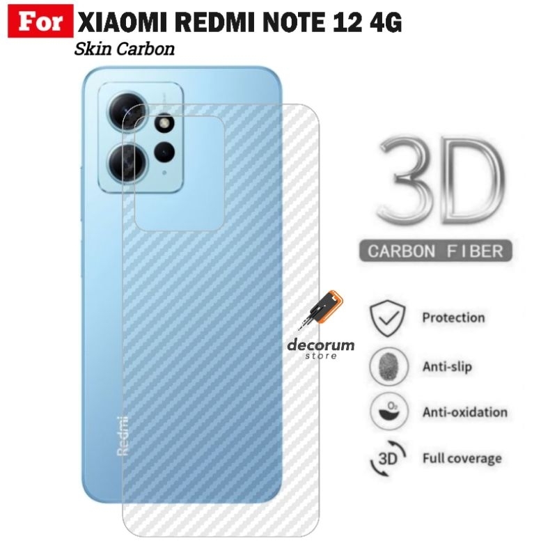 Jual Skin Carbon 3D Redmi Note 12 4G Back Skin Cover Transparan ...
