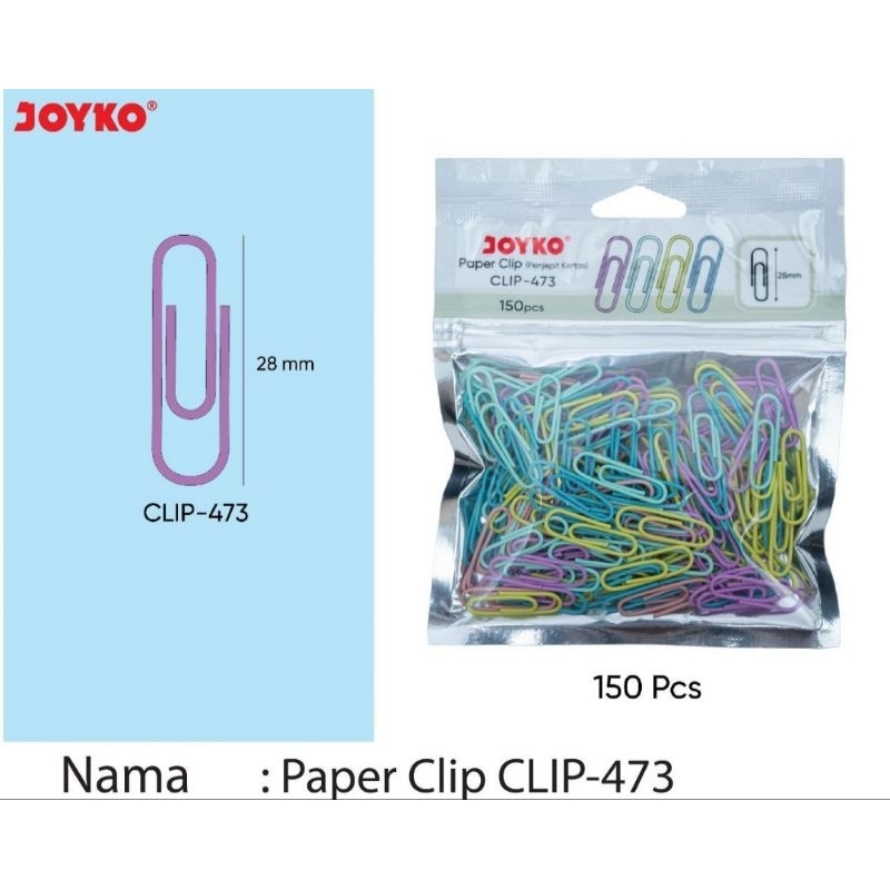 Jual Paper clip Warna Joyko CLIP-473 (1set/isi 150pcs) | Shopee Indonesia