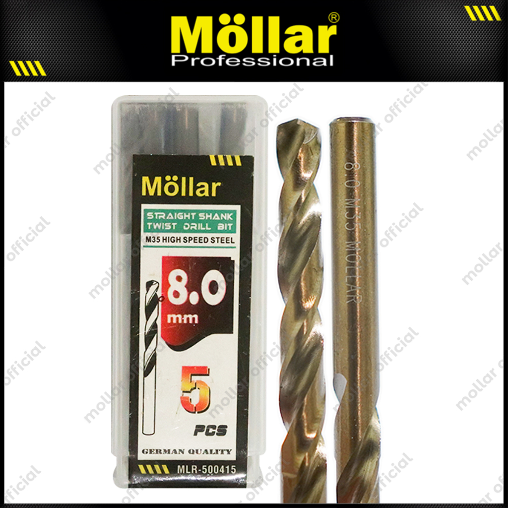 Jual MOLLAR HSS M35 Cobalt 8 mm Mata Bor Besi Stainless Steel - Satuan ...
