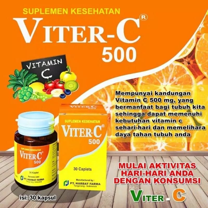 Jual VITAMIN C - VITER C 500 MG 30 KAPSUL SUPLEMEN KESEHATAN DAYA TAHAN TUBUH | Shopee Indonesia