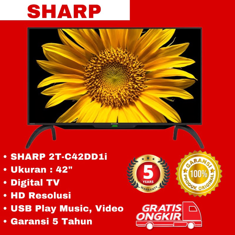 Jual SHARP LED TV 42 Inch Full HD 2T-C42DD1i (Free Ongkir Serang Banten) | Shopee Indonesia