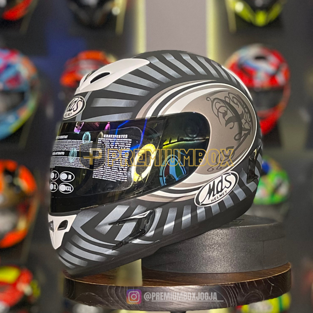 Jual HELM MDS SPARTA #5 BLACK DOFF GRANITO / FULL FACE / DEWASA / HELM ...