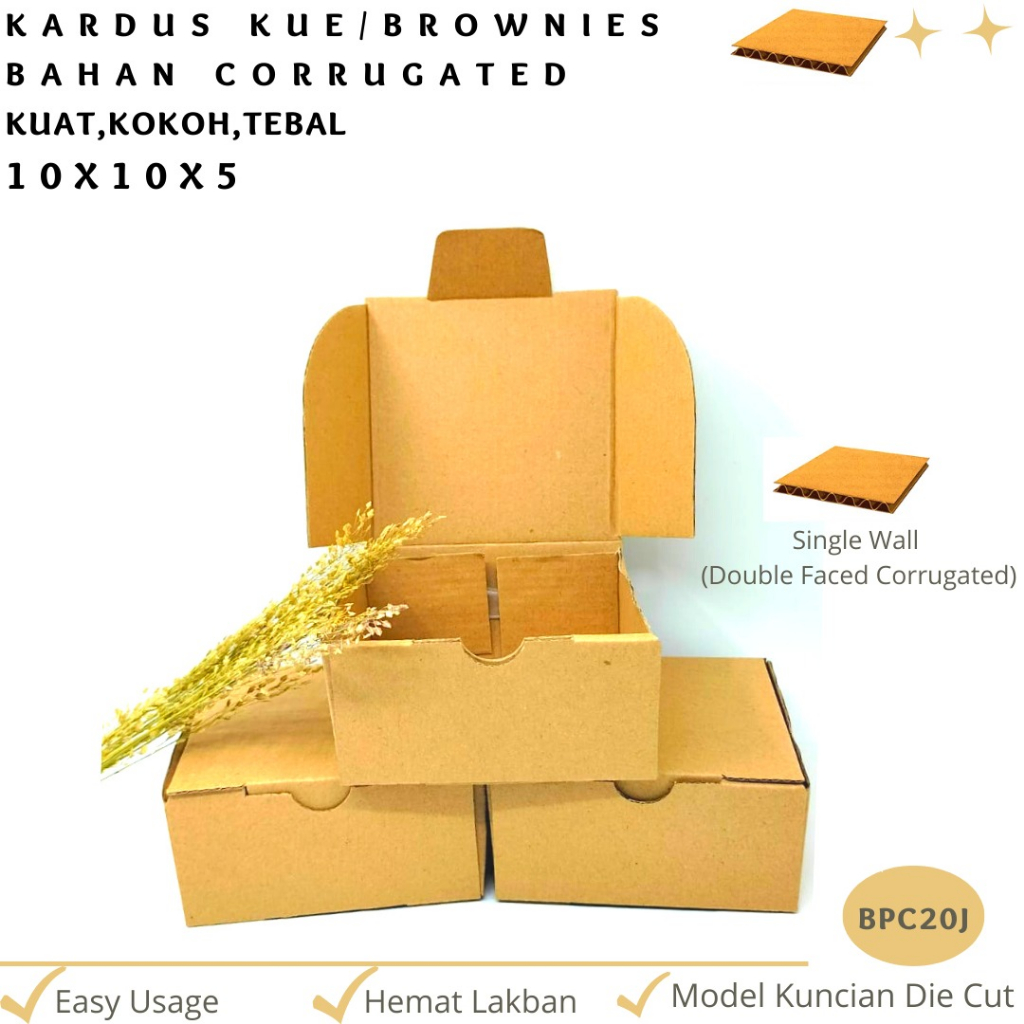 Jual Snack Box 10x10x5 Die Cut Corrugated (BPC.20J) | Shopee Indonesia