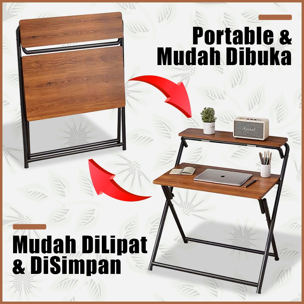 Jual Meja Belajar Lipat Minimalis Meja Komputer Kayu Aesthetic Meja ...