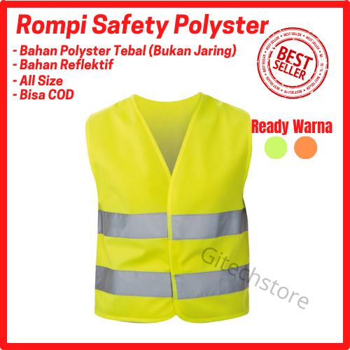 Jual Rompi Safety Polyster Safety Vest Rompi Proyek Rompi Parkir Rompi ...
