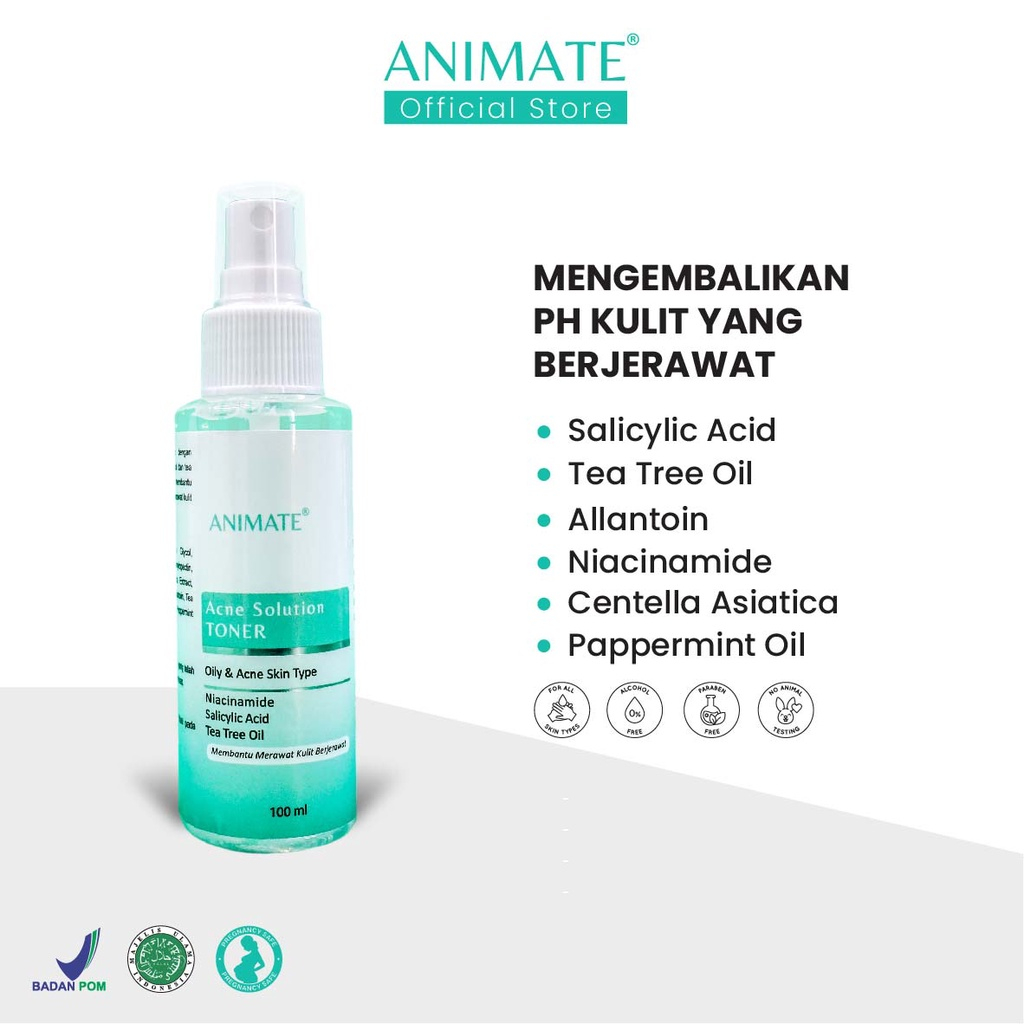 Jual Animate Acne Solution Toner || Animate Toner Wajah Perawatan Wajah ...
