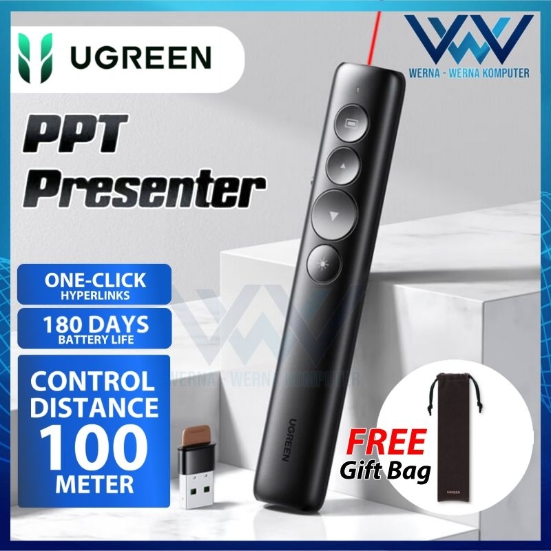 Jual UGREEN Wireless Presenter Remote Control Laser Pointer Presentasi 50654 | Shopee Indonesia