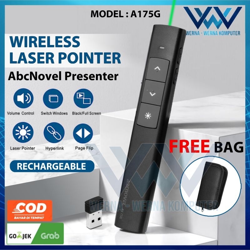 Jual Pointer Laser Presentasi Wireless Rechargerable 2.4G Laser Hijau ...
