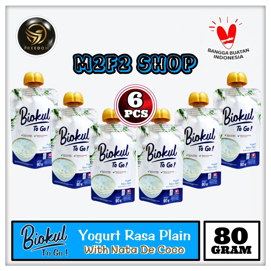 Jual Yogurt Biokul To Go Nata De Coco Rasa Plain | Original - 80 gr ...