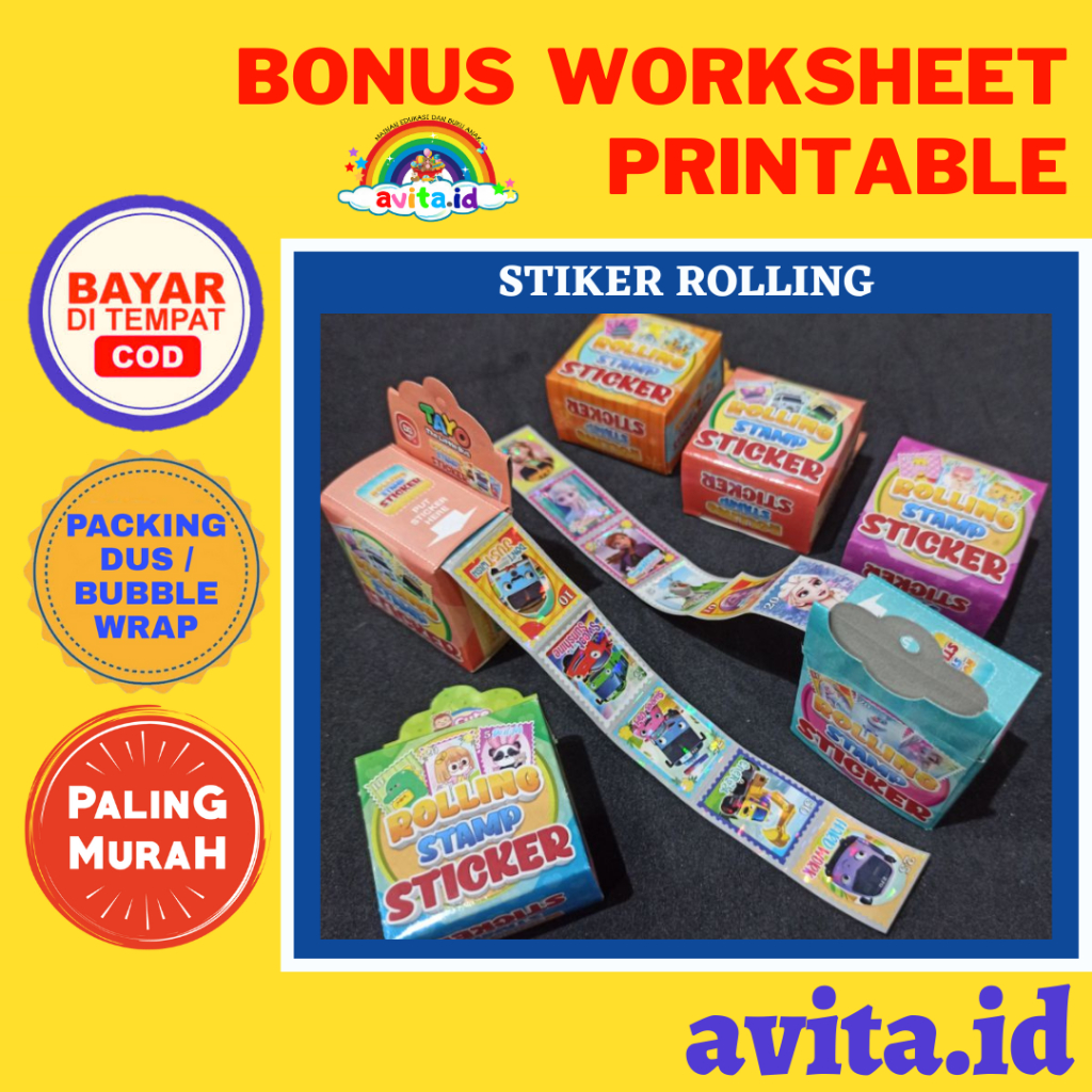Jual avita.id Rolling Stamp Sticker / Stiker Rolling Karakter /Stiker ...