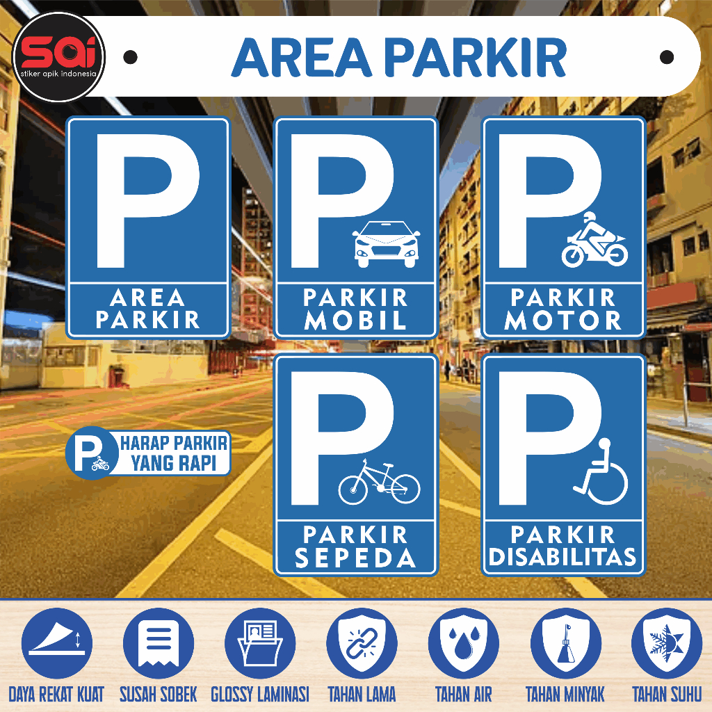 Jual STIKER VINYL ANTI AIR AREA PARKIR MOBIL MOTOR LAMINASI GLOSSY ...