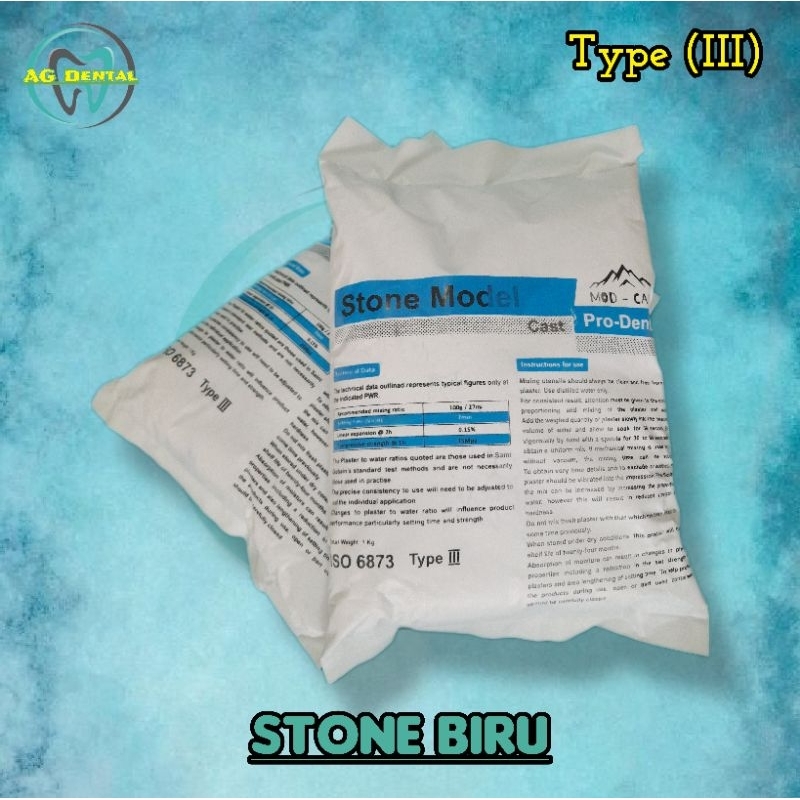 Jual DENTAL STONE BIRU / GIPS BIRU TYPE III (1KG) | Shopee Indonesia