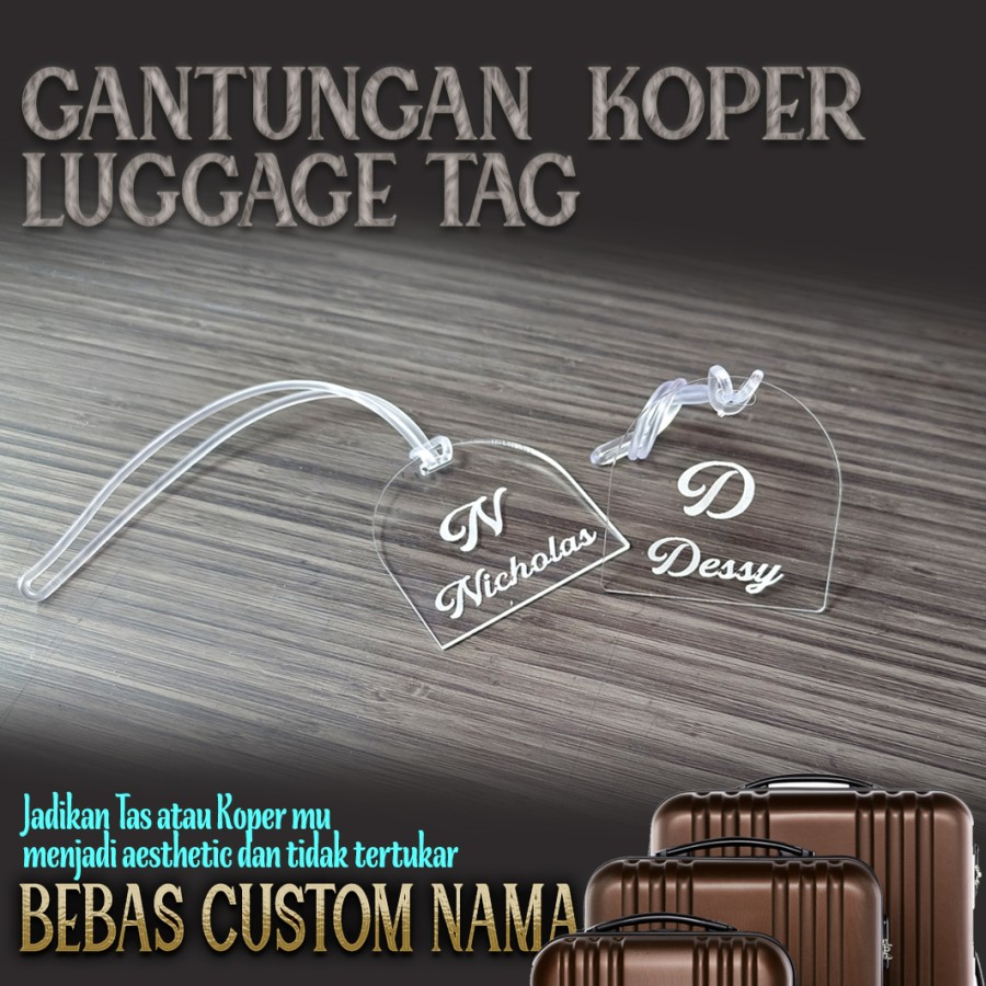 Jual Luggage TAG Acrylic Akrilik Tas Koper Gantungan Koper CUSTOM NAMA ...