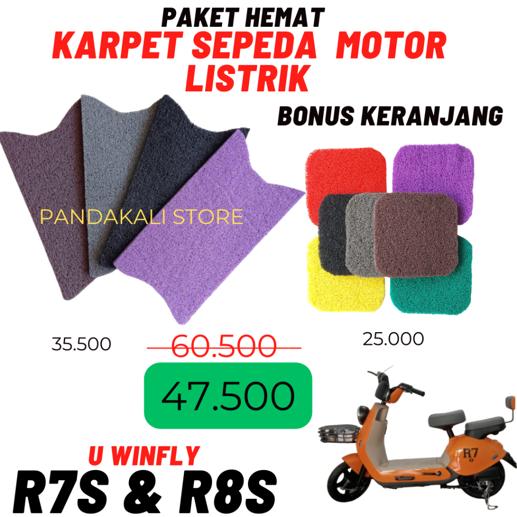 Jual Karpet sepeda motor listrik UwinFly R7S R8S bonus Keranjang ...