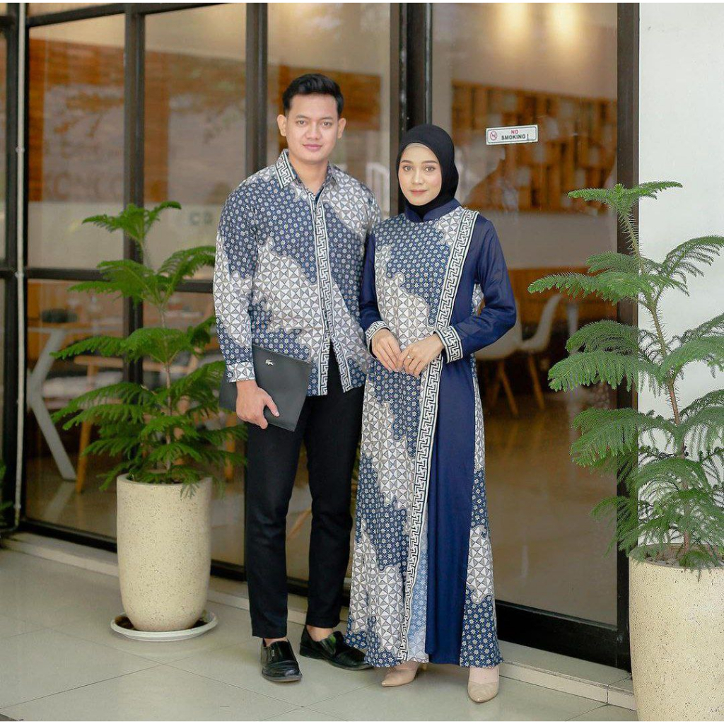 Jual Benang Raja Batik Couple Pria Wanita Katun Motif Truntum Biru ...