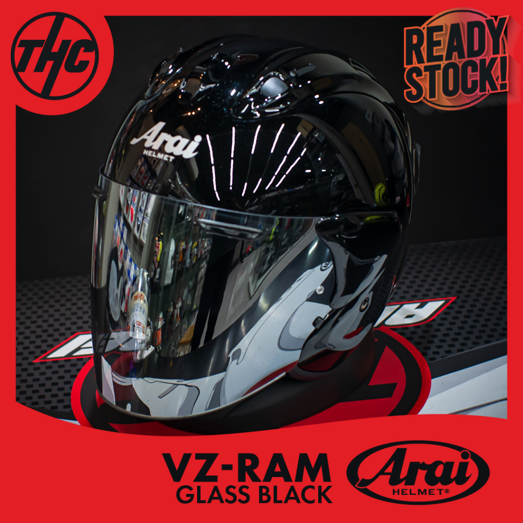 Jual ARAI VZ-RAM GLASS BLACK HALF FACE HELM VZ RAM | Shopee Indonesia