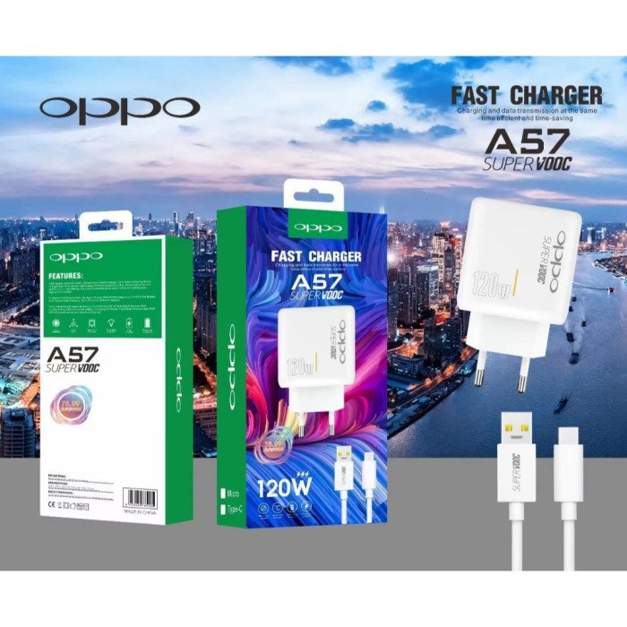 Jual FG STORE CHARGER OPPO A57 120W SUPPORT FAST CHARGING & SUPER VOOC ...
