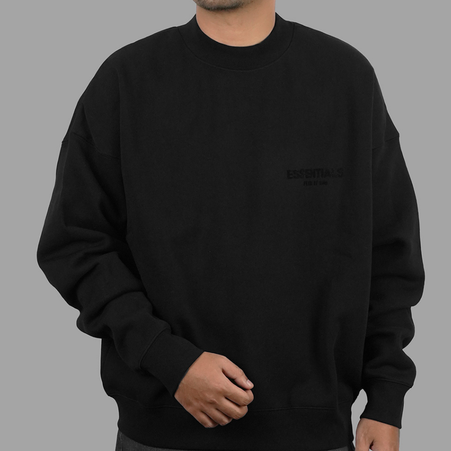 Jual Essentials FOG Crewneck Flocked Black SS22 | Shopee Indonesia