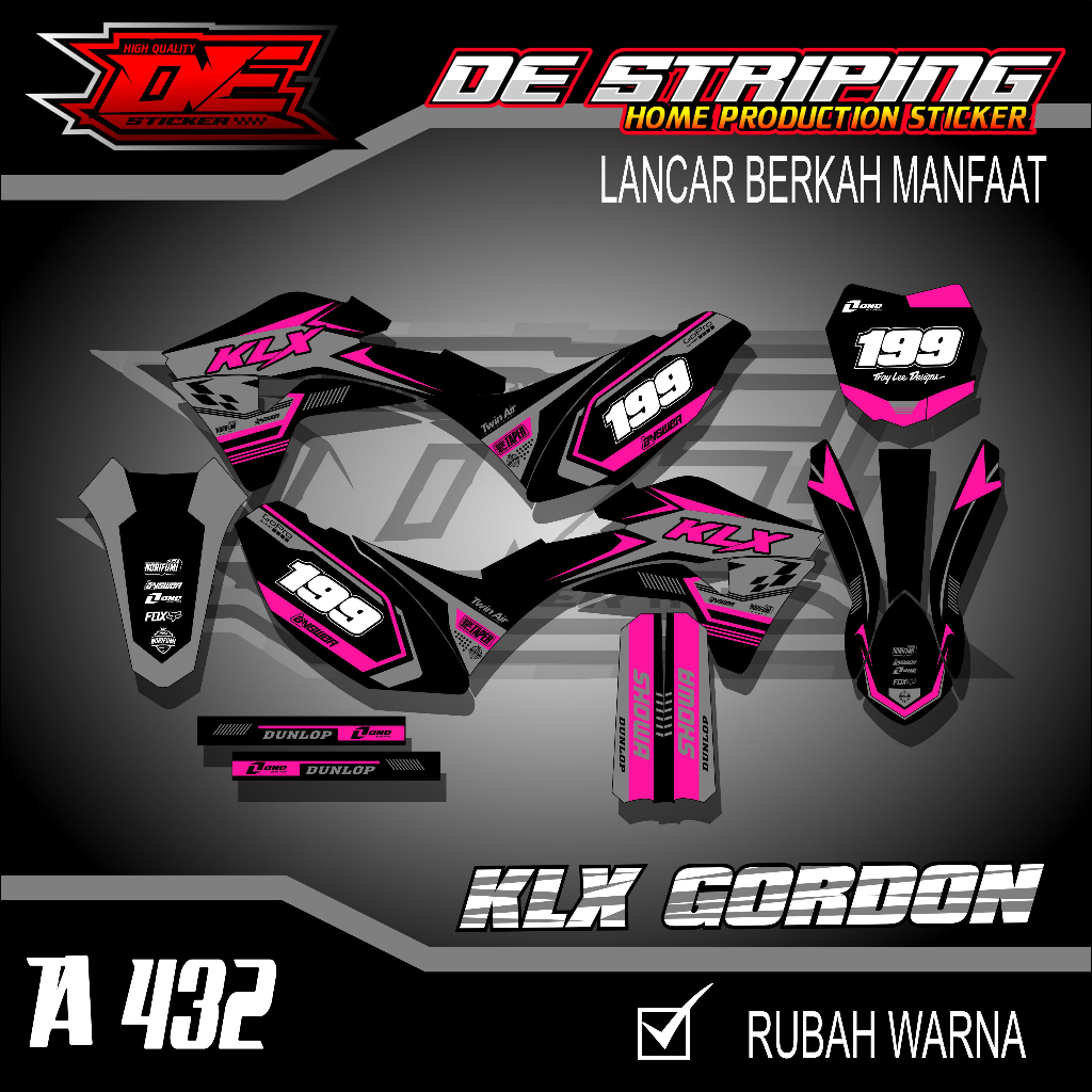 Jual Striping Stiker Variasi Klx Gordon-Stiker Klx Gordon Fullbody ...