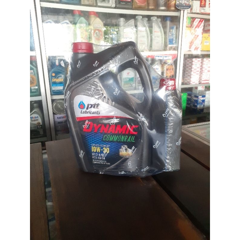 Jual Oli mesin PTT Dynamic Commonrail 10w30 Original Paket Bundling 6L+1L | Shopee Indonesia