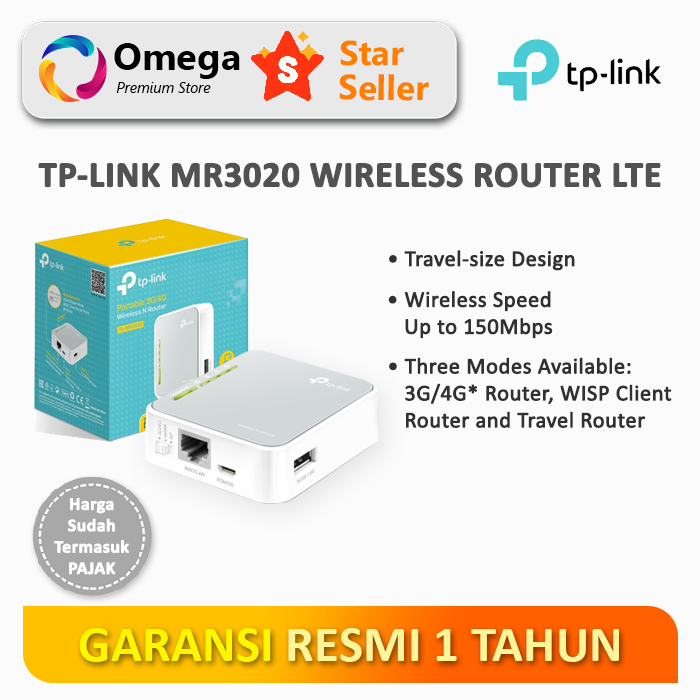 Jual TP-Link MR3020 Portable 3G/4G Wireless N Router | Shopee Indonesia