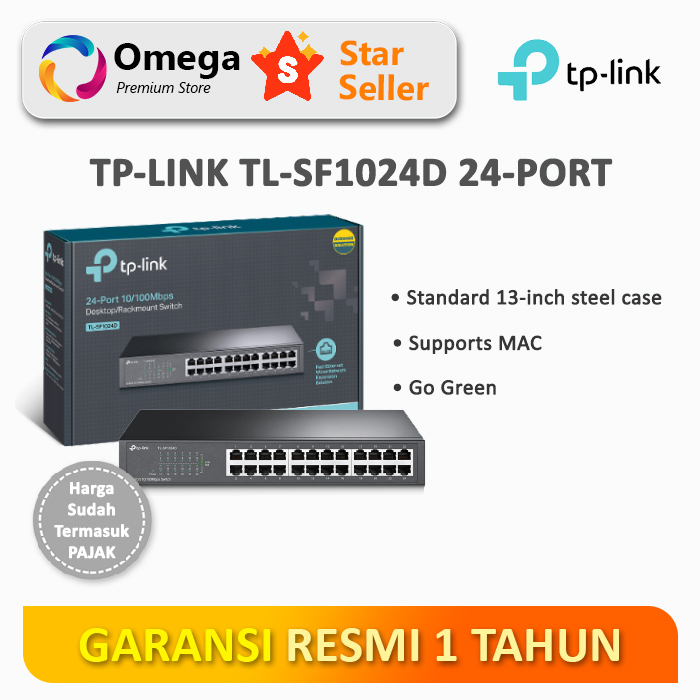 Jual TP-Link SF1024D 24-port 10/100Mbps Desktop/Rackmount Switch ...