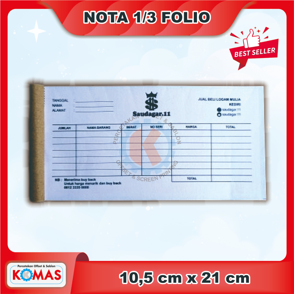 Jual Nota 1/3 Folio 2 PLY | Kwitansi | Surat Jalan | Faktur | Bon ...