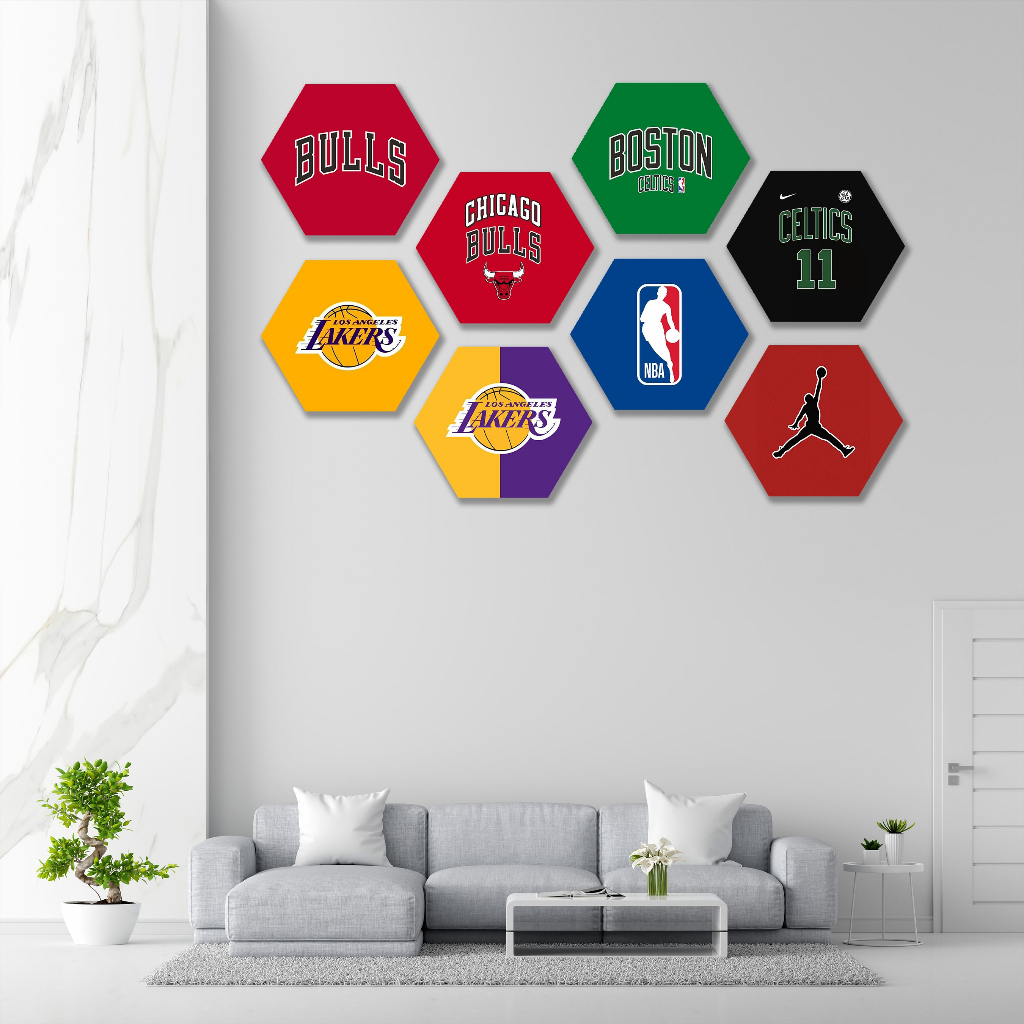 Jual HIASAN DINDING HEXAGONAL NBA BASKET AESTHETIC / POSTER KAYU / WALL ...