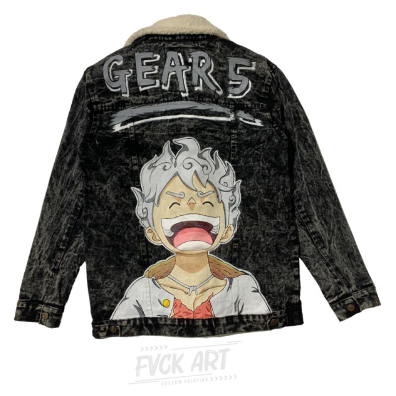 Jual JACKET CUSTOM LUFFY GEAR5 // JAKET LUKIS ONE PIECE | Shopee Indonesia