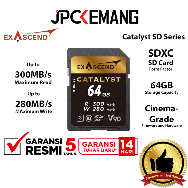 Jual Exascend Catalyst SDXC 64GB UHS-II V90 300MBs SDHC 64 GB Memory ...
