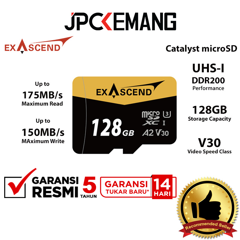 Jual Exascend Catalyst MicroSD 128GB 175MBs V30 U3 Memory Card MicroSDXC 128 GB U3 V30 A2 ...