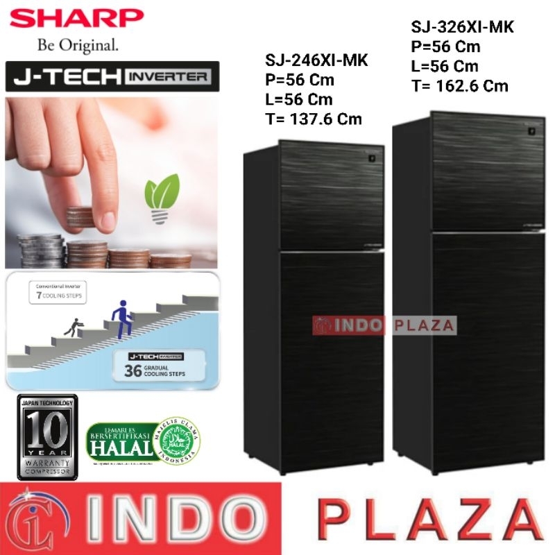 Jual KULKAS SHARP 2 PINTU JTECH INVERTER SJ-246XI-MK / SJ-326XI-MK | Shopee Indonesia