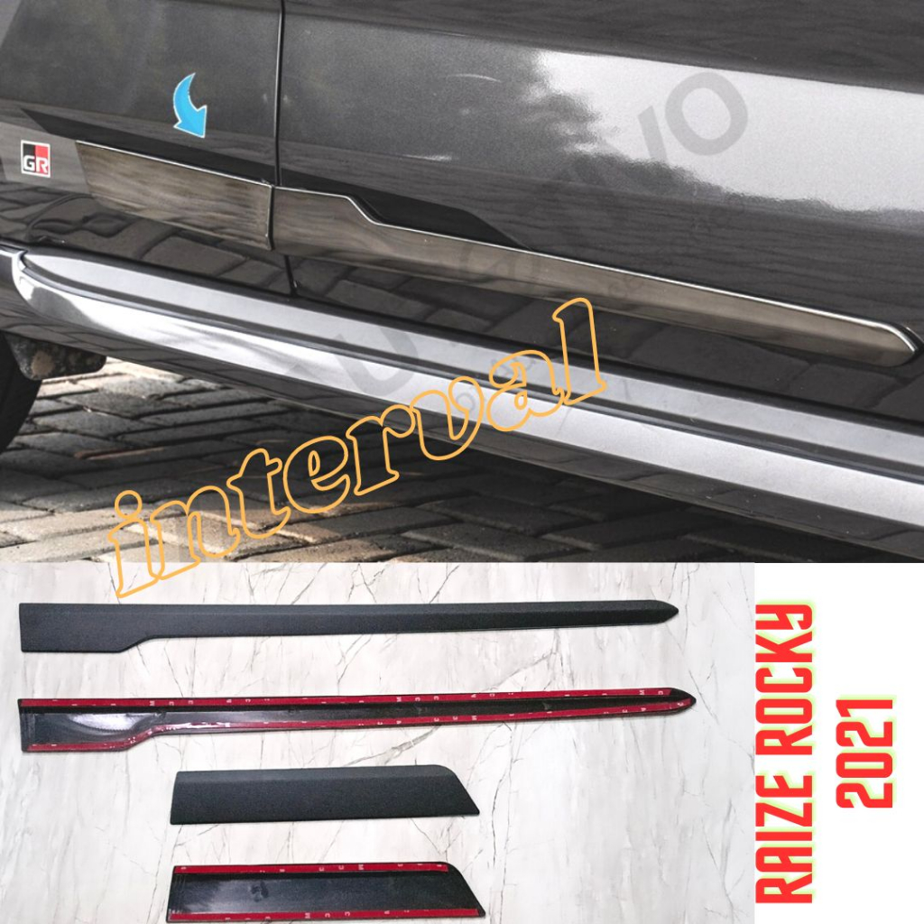 Jual List Body Samping Mobil Raize Rocky 2021 Side Body Molding Hitam ...