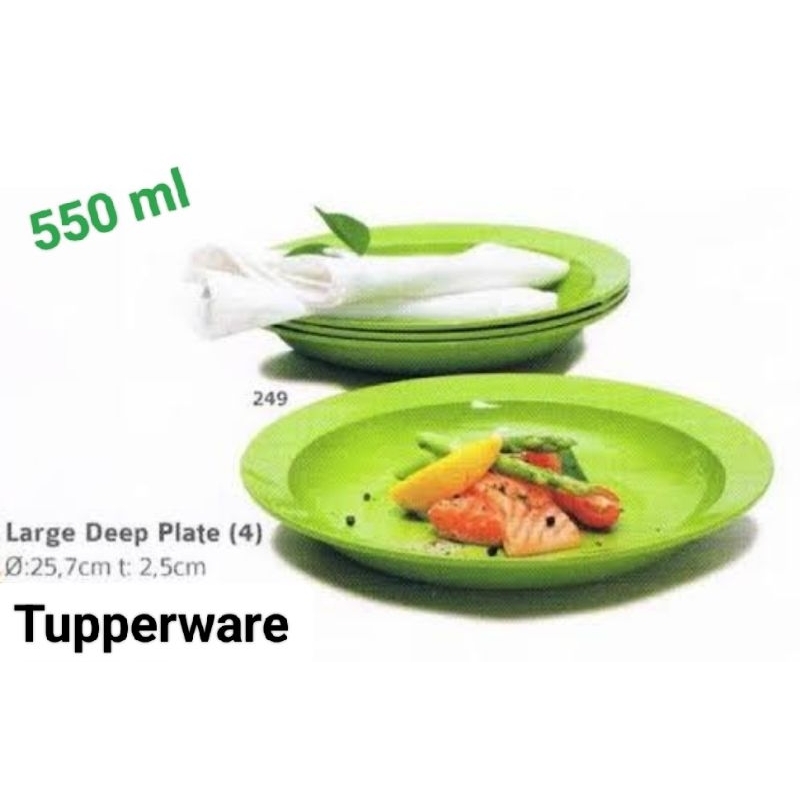 Jual Tupperware Large Deep Plate / piring jumbo 550ml (1 pcs) | Shopee ...