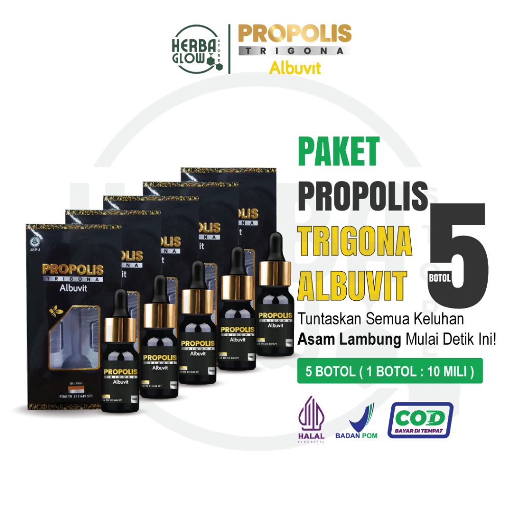 Jual Paket Hemat 5 Botol Albuvit Propolis Trigona Albuvit 10ml Kemasan ...