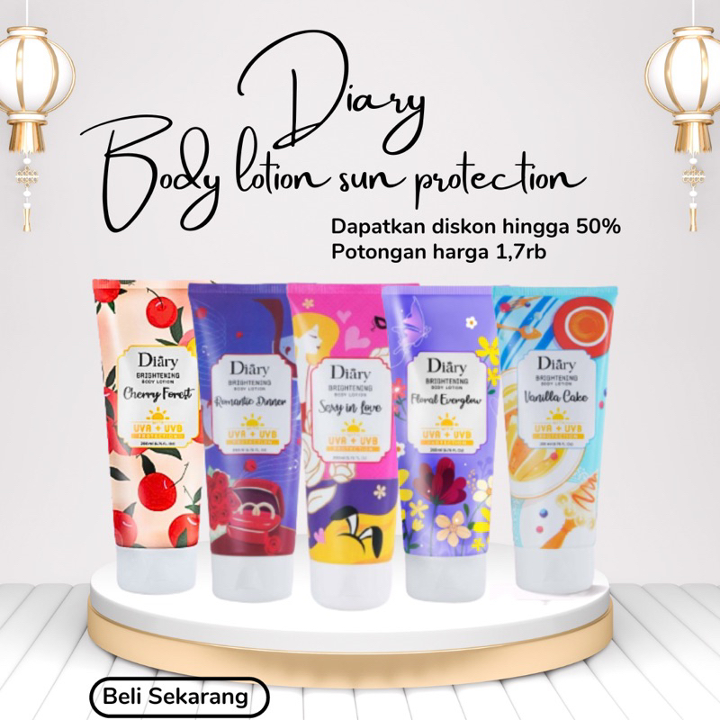 Jual Diary Body Lotion UVA UVB Brightening 200ml | Shopee Indonesia
