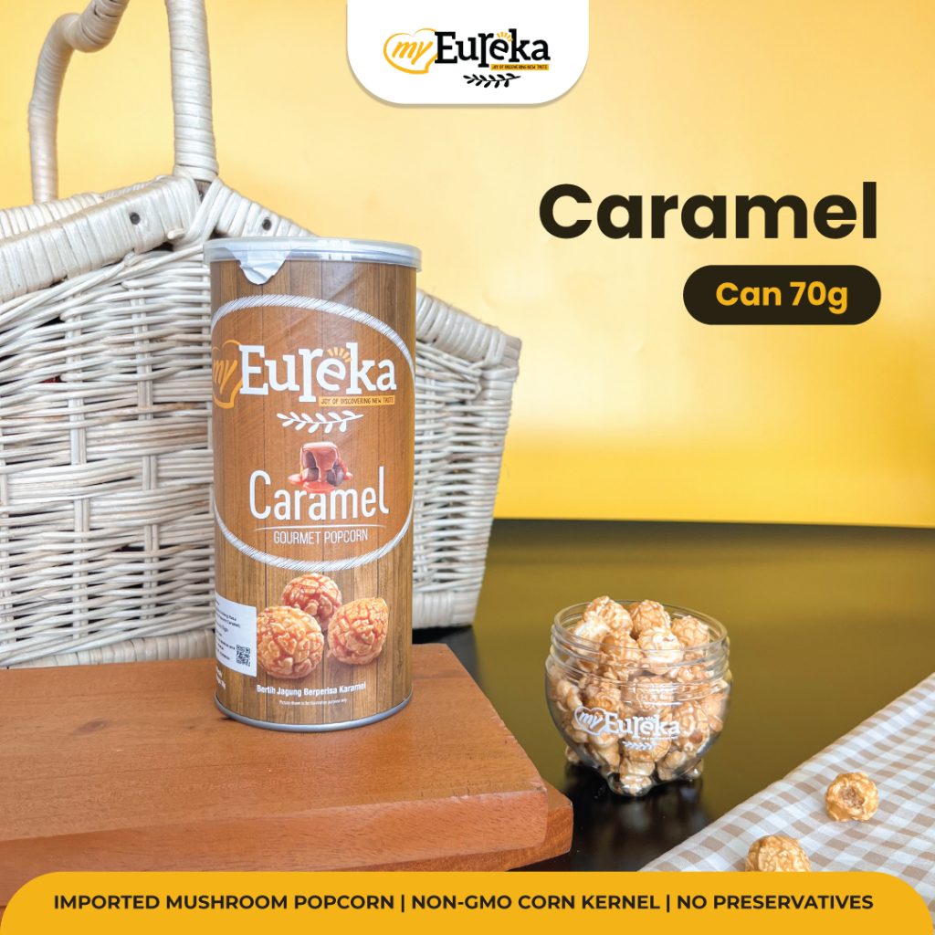 Jual Eureka Popcorn Caramel Can 70g | Snack Cemilan Impor | Shopee ...