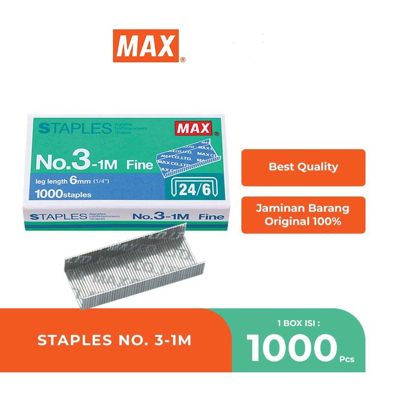Jual Isi Stapler MAX Besar No 3 - ORIGINAL | Shopee Indonesia