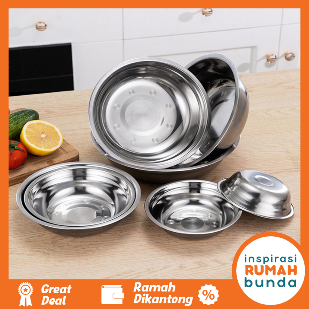 Jual Mangkok Stainless Baskom Stainless Mangkuk Stainless Kecil Wadah ...