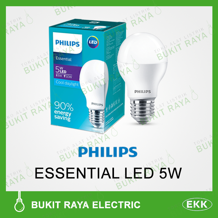 Jual Philips LED Essential 5W Putih Cool Daylight CDL LED Ess E27 ...