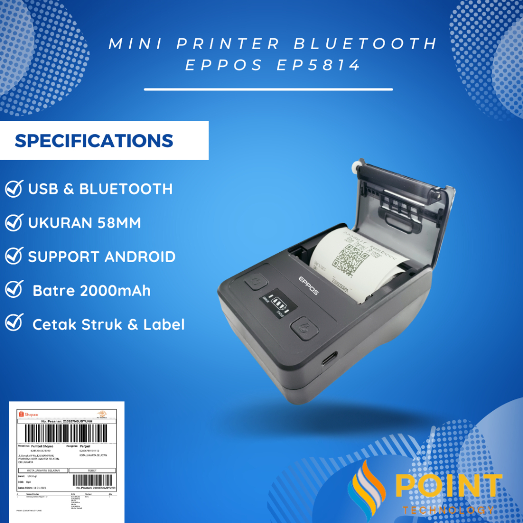 Jual Mini Printer Bluetooth EPPOS EP5814 | Shopee Indonesia