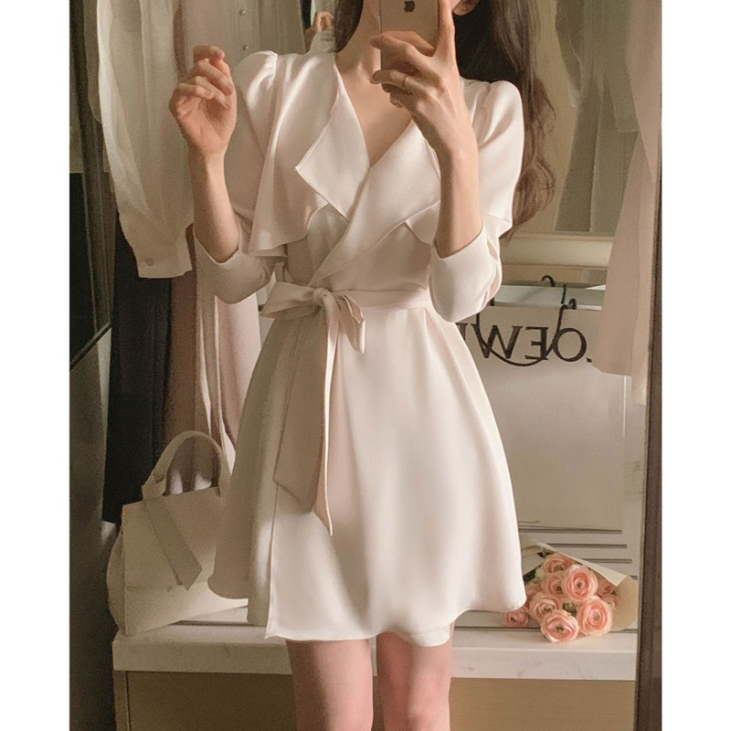 Jual Elva Dress Simple Basic Chic Minimalis Korean Style Look Mini ...