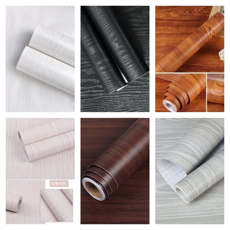 Jual Wallpaper Sticker Dinding Motif Kayu Serat Putih Panjang 10meter X
