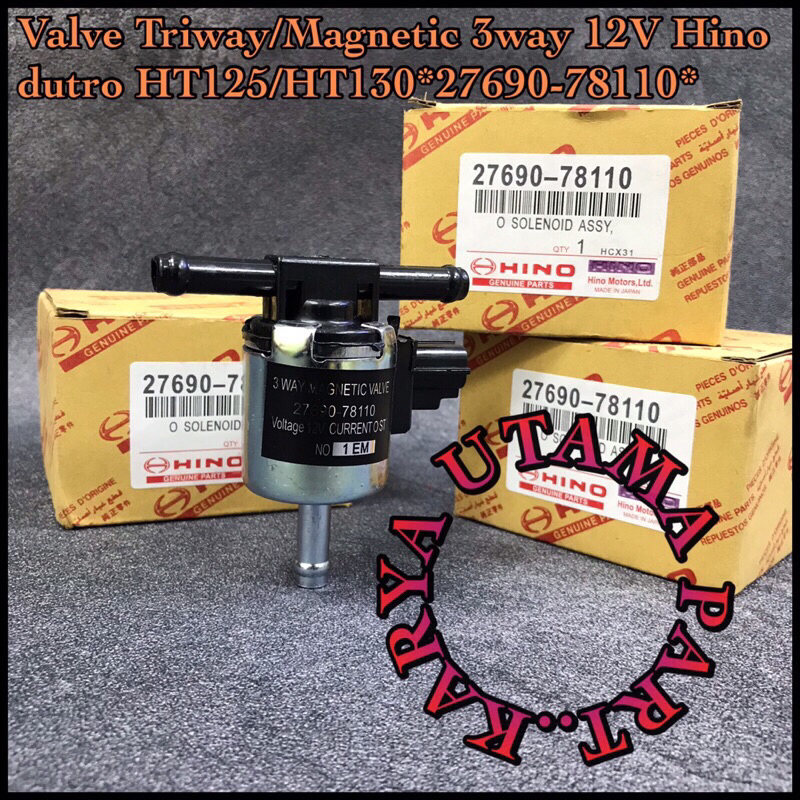 Jual VALVE MAGNETIC VALVE ENGINE 3WAY HINO DUTRO 130HT 12V 27690-78110 ...