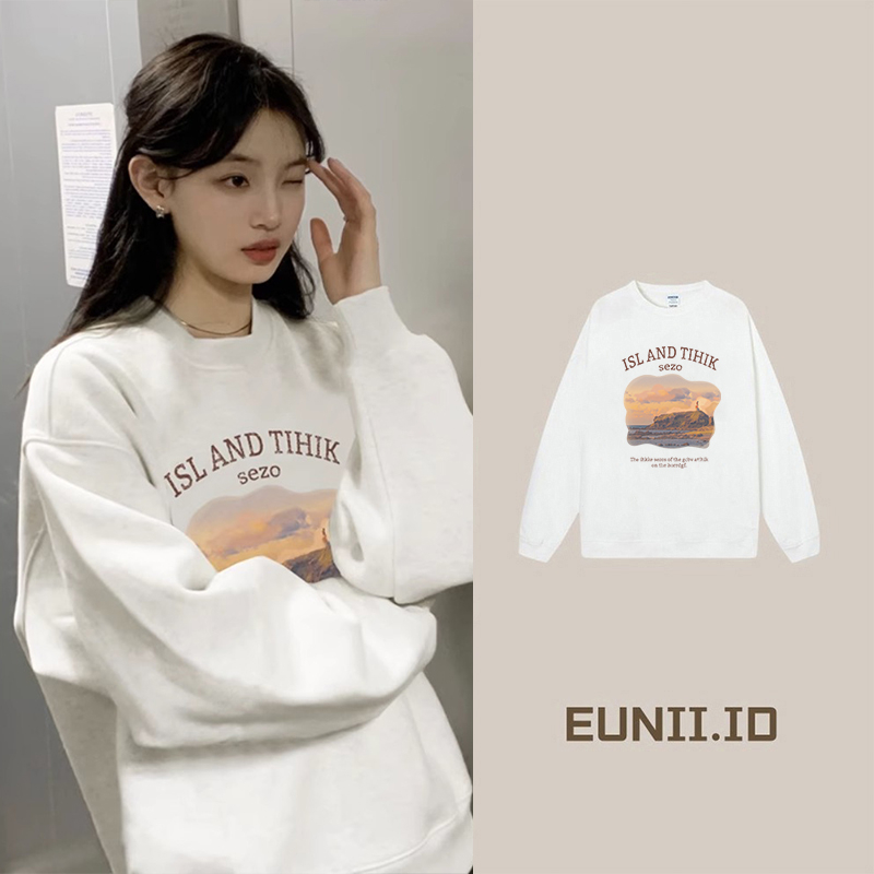 Jual EUNII Sweater Lengan Panjang Isl And Tihik Korean Style/Sweater ...