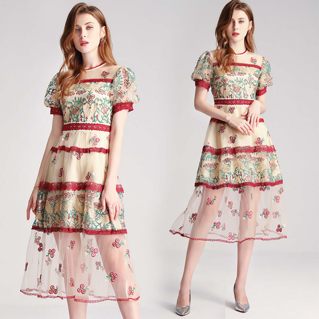 Jual LADYBRO - Dress Lace Korea/Rok Korean Style /Gaun Bordir Lengan ...