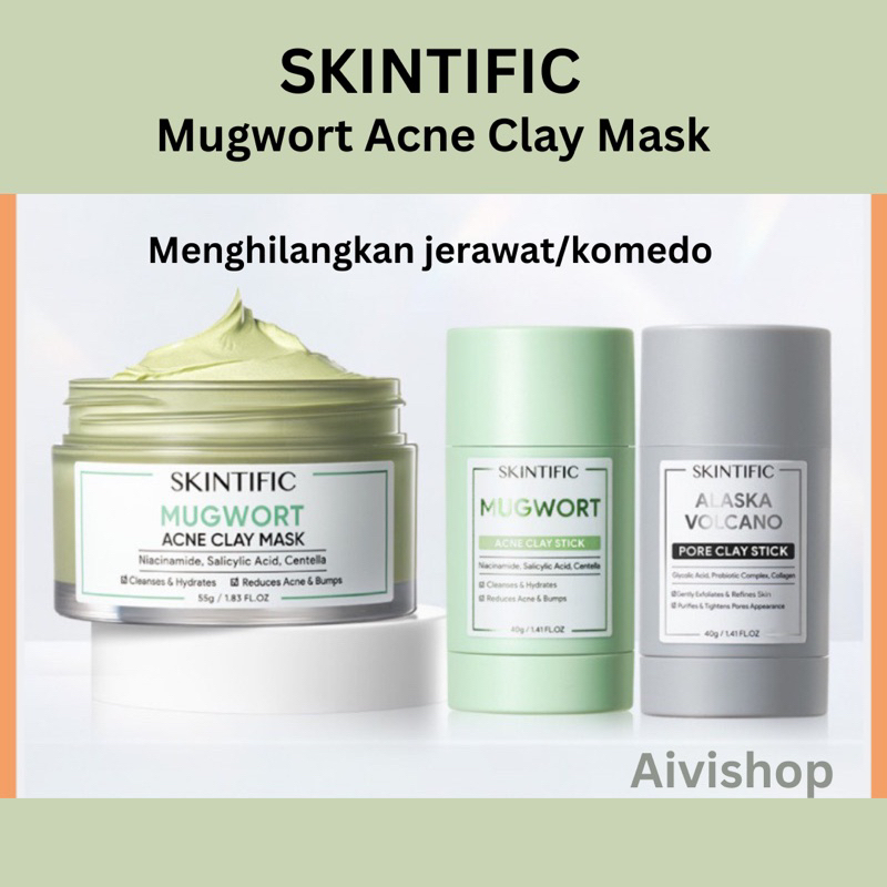 Jual SKINTIFIC Mugwort Acne Clay Mask & Stick | Shopee Indonesia